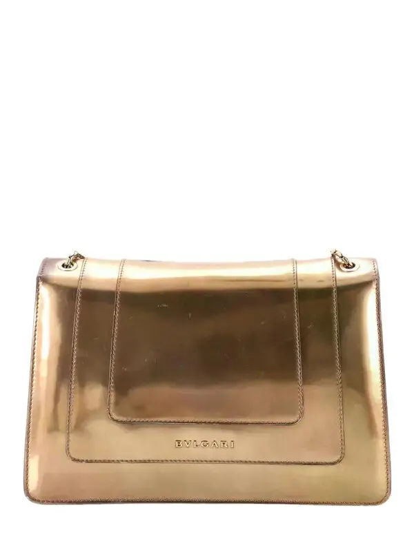 BVLGARI Serpenti Forever Patent Medium Shoulder Bag - Gold