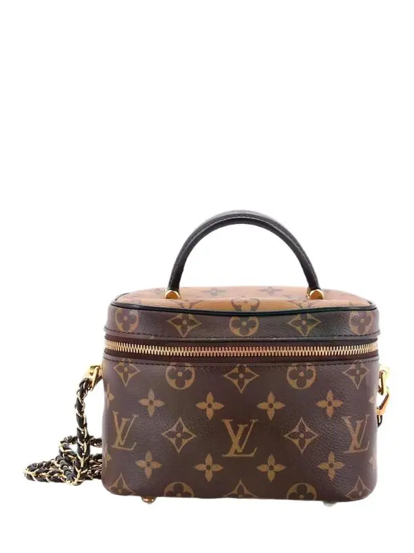 LOUIS VUITTON Vanity Handbag Reverse Monogram Canvas Pm Satchel - Brown