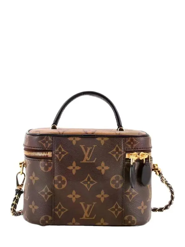 LOUIS VUITTON Vanity Handbag Reverse Monogram Canvas Pm Satchel - Brown