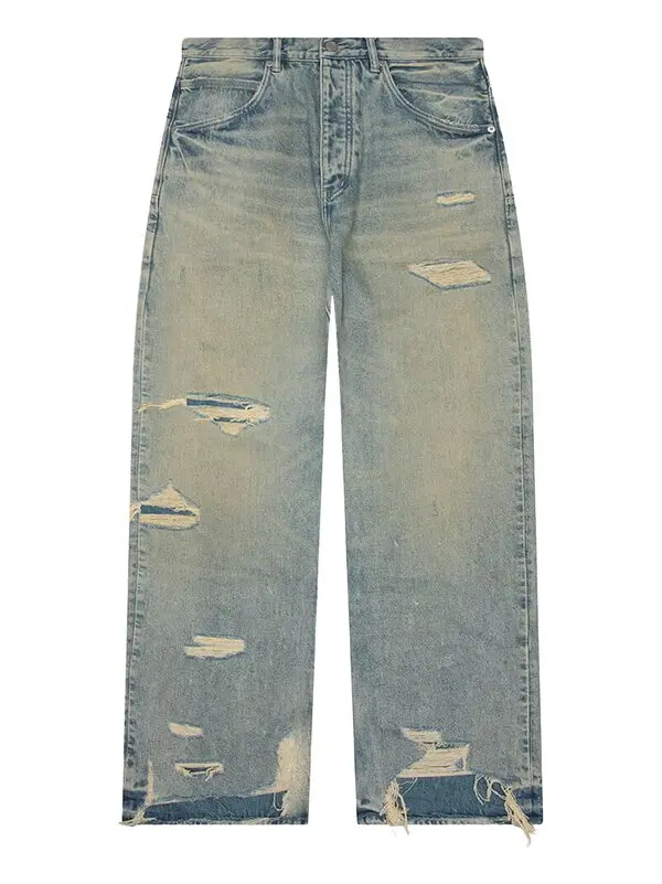 PURPLE BRAND Antique Destroyed Tinted Light Indigo Jeans - Blue