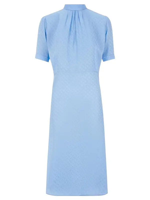 Givenchy Monogram-jacquard Silk Midi Dress - Blue