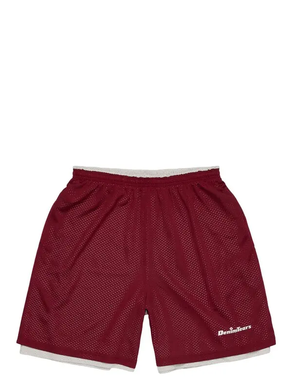 DENIM TEARS Double Layer Mesh Shorts - Red