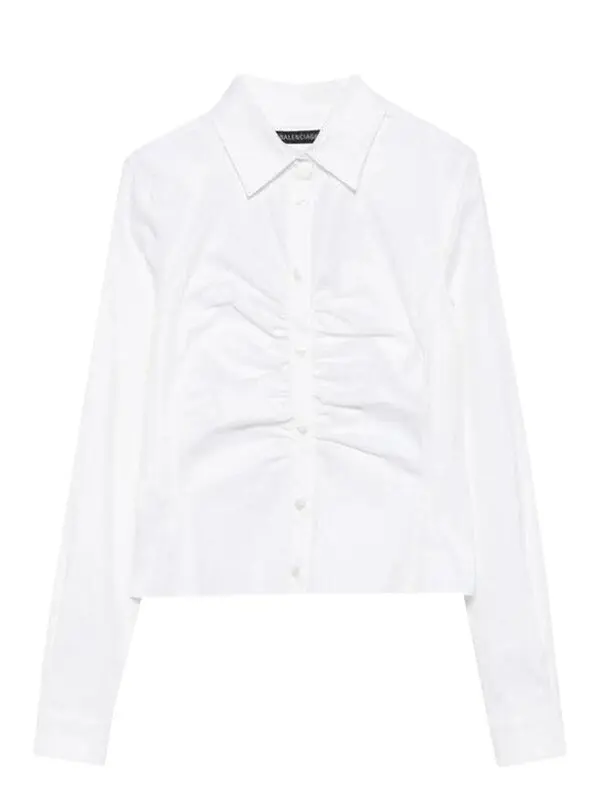 Balenciaga Ruched Shirt - White