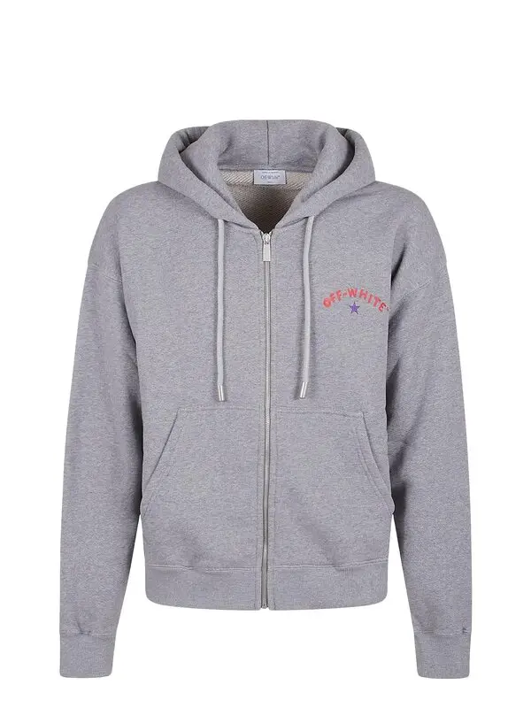 Off-White Star Arrow Zip Hoodie - Grey