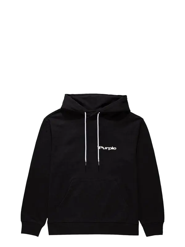 PURPLE BRAND French Terry Pullover Hoodie - Black
