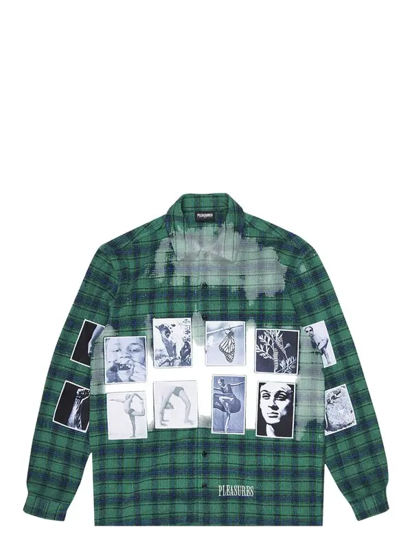 PLEASURES Vodka Flannel Shirt - Green