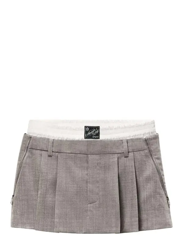 Alexander Wang Zipper Detail Pleated Skort - Grey