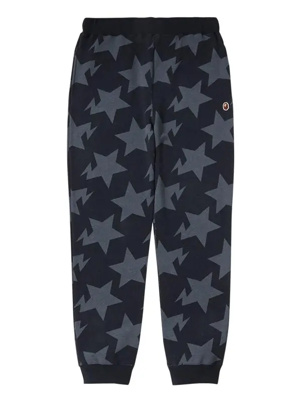 A BATHING APE Sta Pattern Sweat Pants - Black