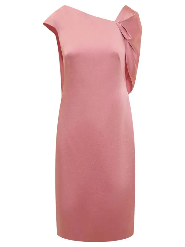 Givenchy Asymmetrical Draped Midi Dress - Pink
