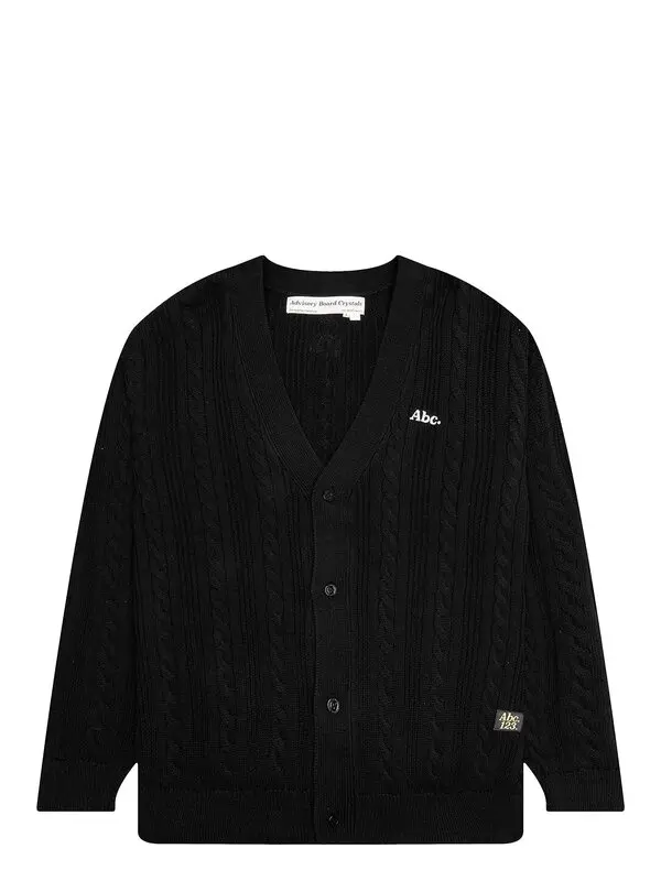 ADVISORY BOARD CRYSTALS Cableknit Cardigan - Black