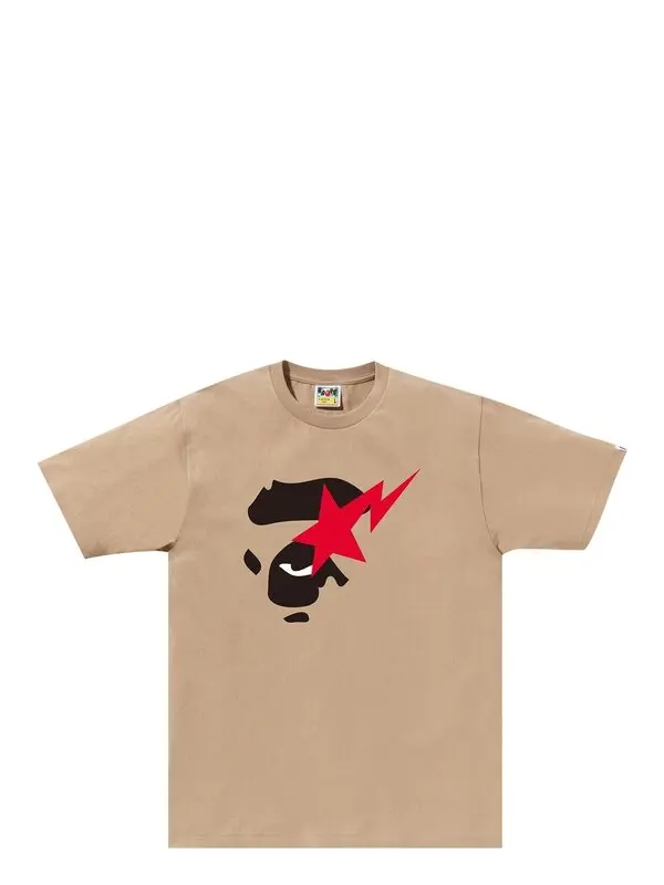 A BATHING APE Ape Face Graphic T-shirt - Tan