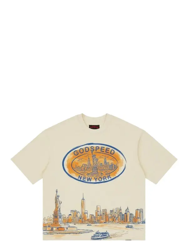 GODSPEED New York Skyline T-shirt 'bone - Cream