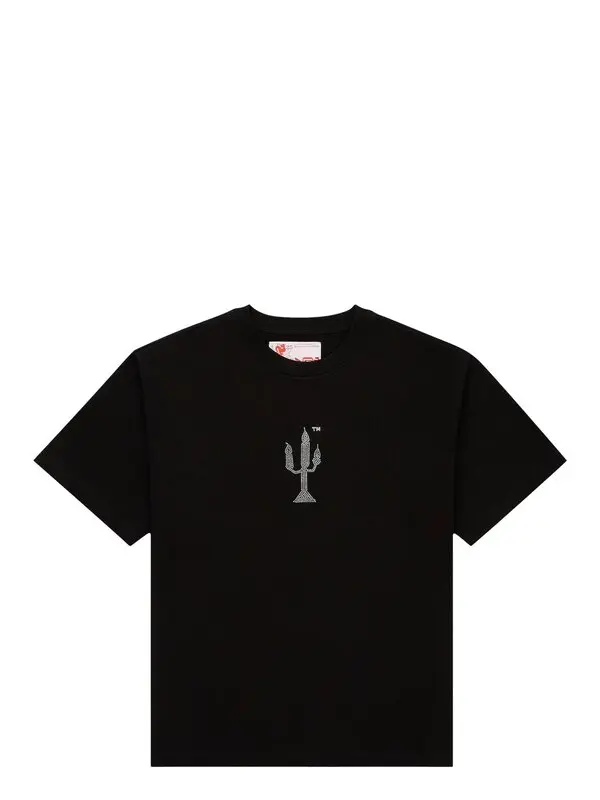 SP5DER Vaa Tm" Cactus Embellished T-shirt - Black