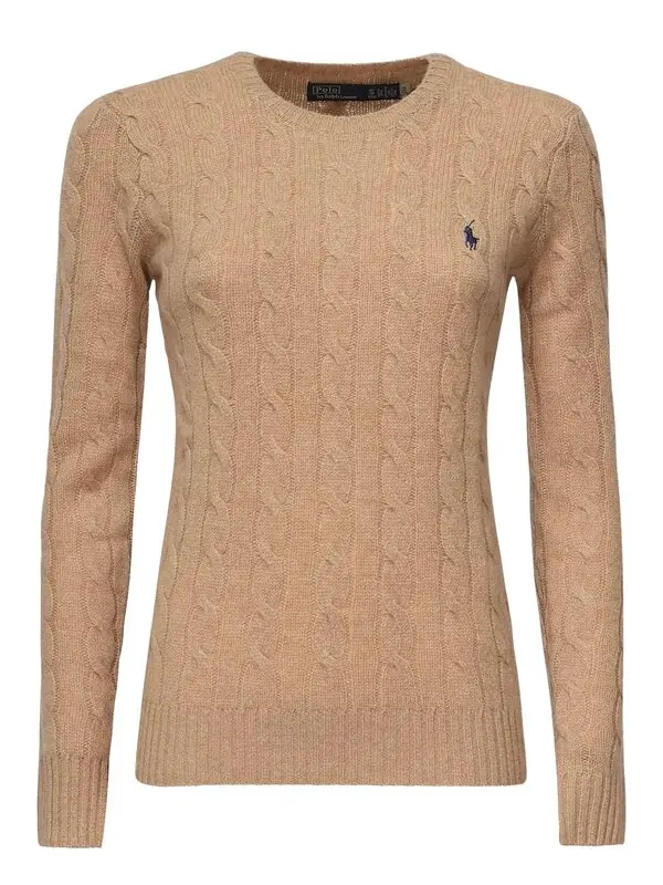 POLO BY RALPH LAUREN Long Sleeve Cable Knit Pullover - Tan