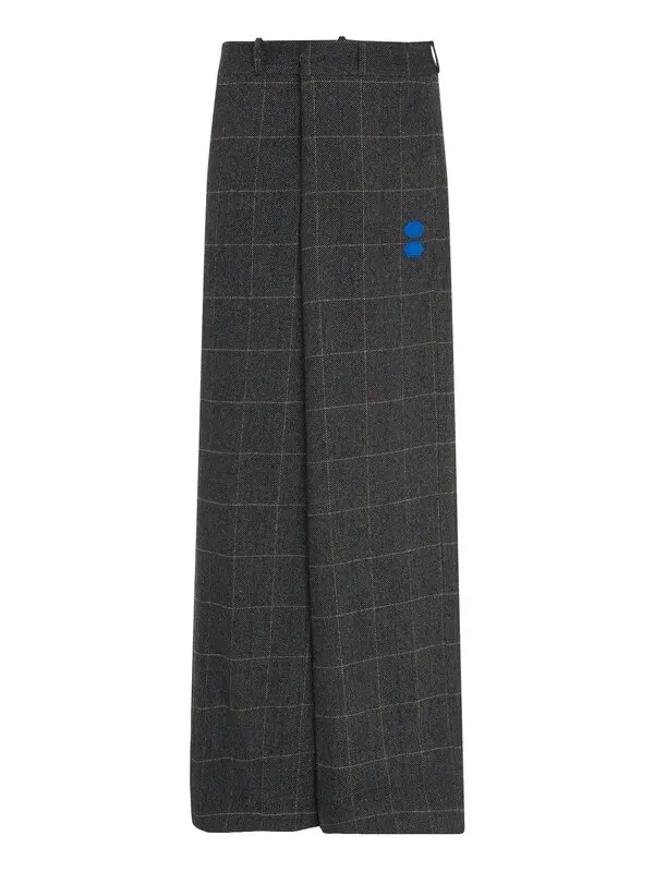 Off-White Oversize Checkered Trousers - Grey