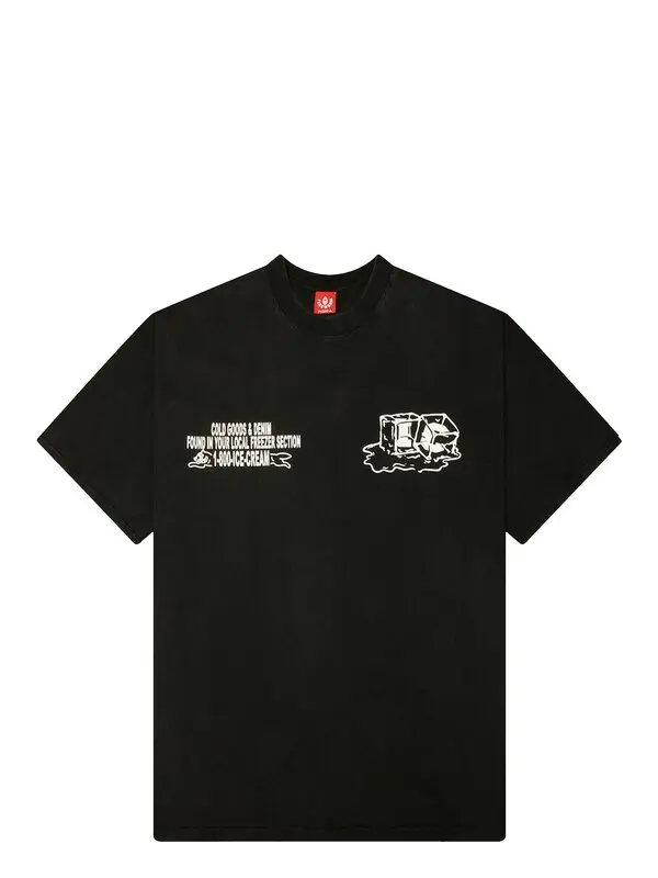ICECREAM Freezer Short-sleeve Knit T-shirt 'jet Set - Black