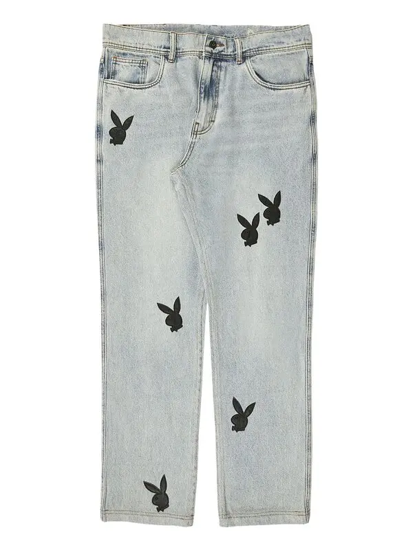 PLEASURES Bunny Applique Denim 'washed - Blue