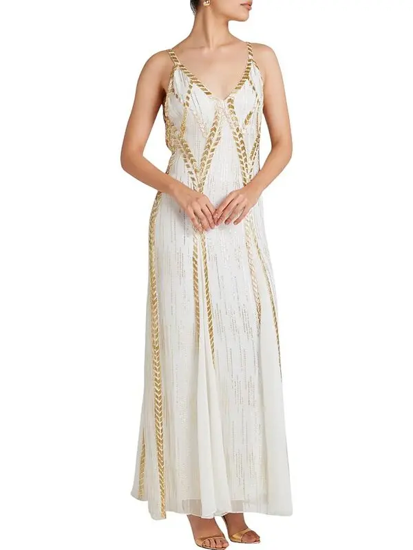 TEMPERLEY LONDON Viola Strappy Embellished Maxi Dress - Ivory
