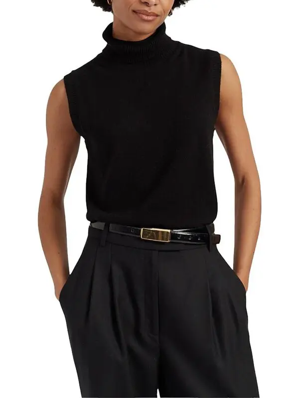 Chinti & Parker Wool-cashmere High-neck Tank - Black