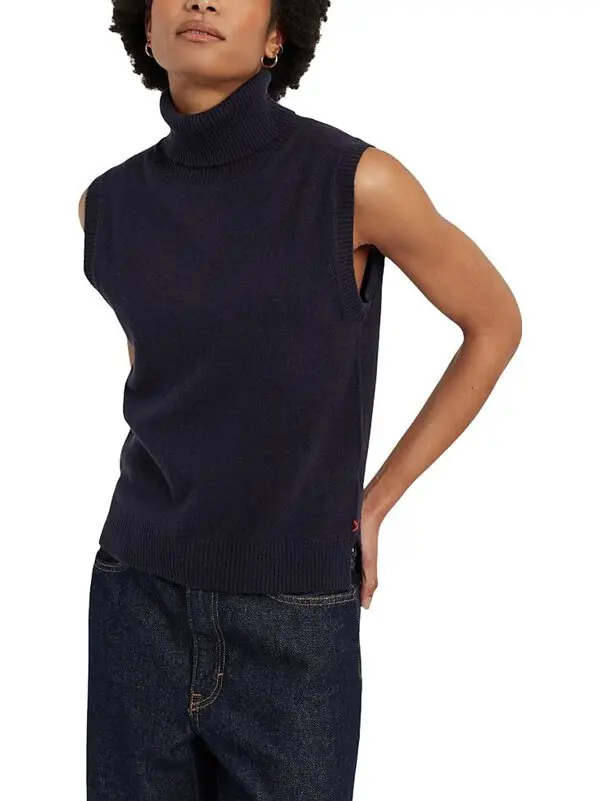Chinti & Parker Wool-cashmere High-neck Tank - Navy