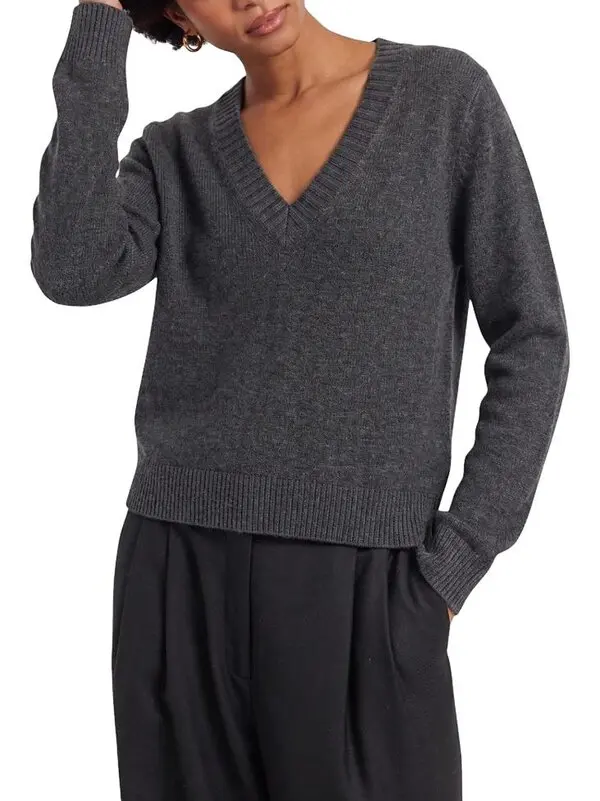 Chinti & Parker Wool-cashmere V-neck Sweater - Grey