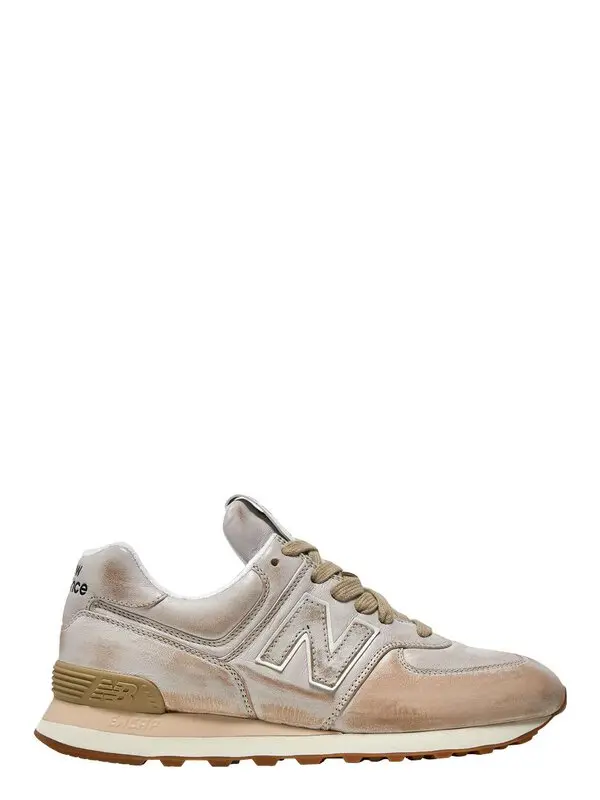 Miu Miu X Wmns 574 Vintage-effect Nappa Sneakers - White