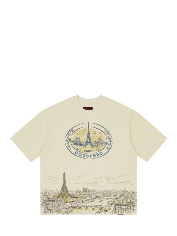GODSPEED Paris Skyline T-shirt 'bone - Cream