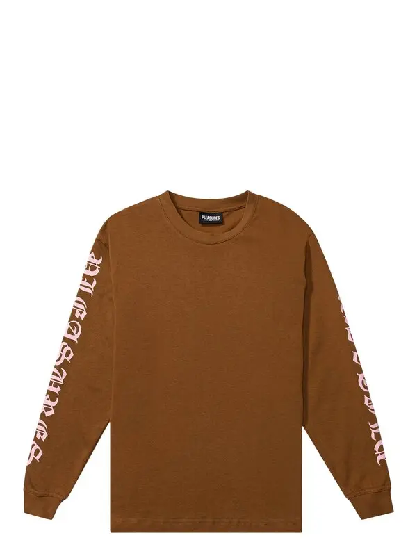 PLEASURES Old E Heavyweight Long-sleeve - Brown