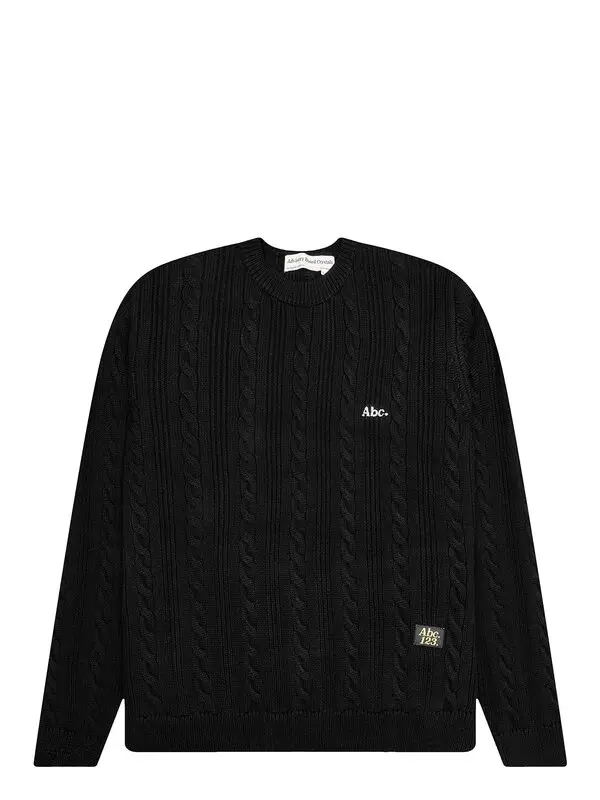 ADVISORY BOARD CRYSTALS Cableknit Crewneck - Black