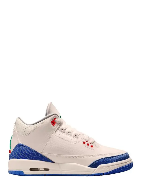 JORDAN 3 Retro 'chalk & Track Red' High Top Sneakers - White
