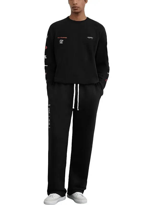 REISS Born Racers Logo Waffle Sweatshirt - Black