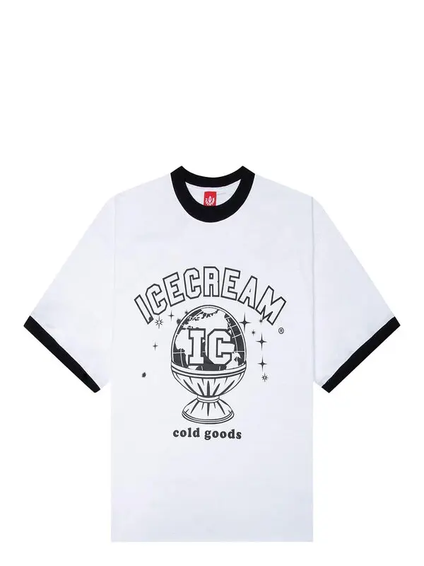 ICECREAM Short Sleeve Knit Jersey With Graphic Print - White