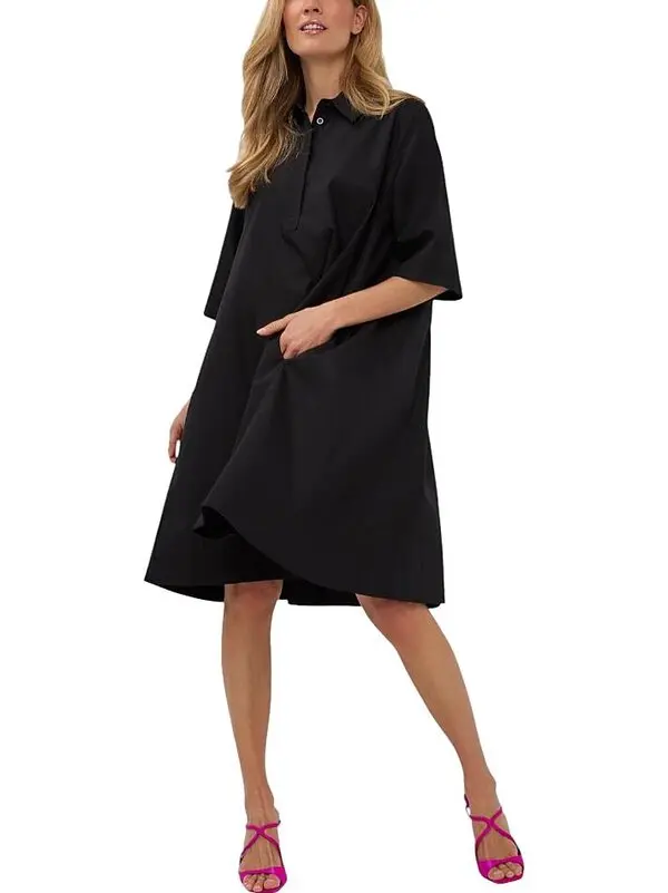 MARIELLE STOKKELAAR Laetitia Egyptian Cotton Shirt Dress - Black