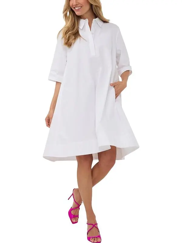 MARIELLE STOKKELAAR Laetitia Egyptian Cotton Shirt Dress - White