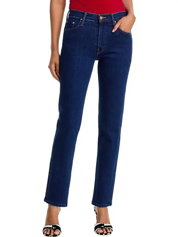 MOTHER Rider Skimp Mid Rise Straight Jeans - Retrograde Rodeo