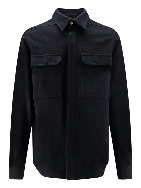 Rick Owens Cotton And Wool Outershirt - Black