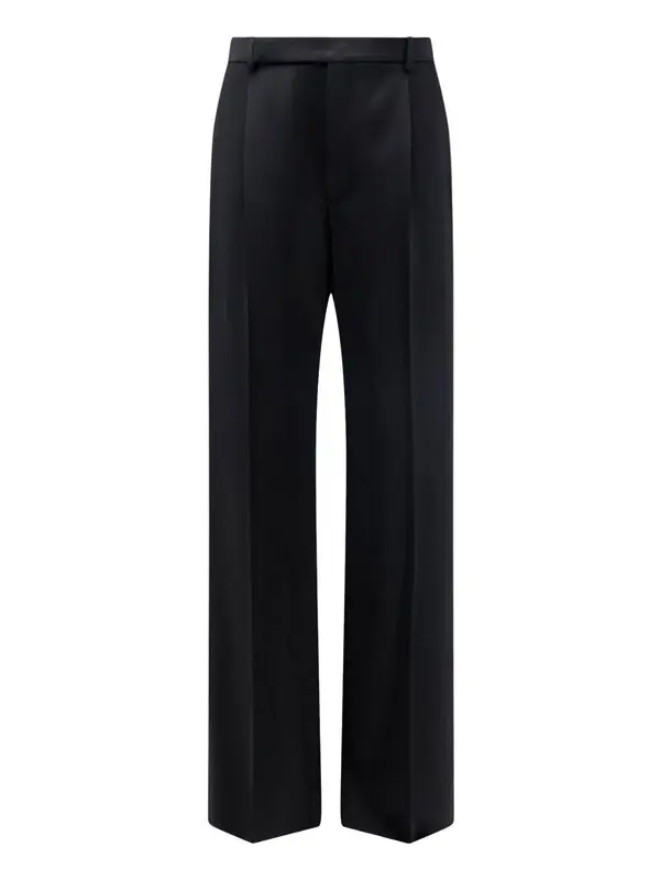 Saint Laurent Fluid Tailored Wool Trousers - Black