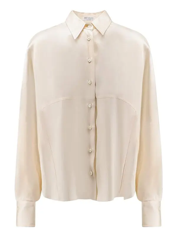 Brunello Cucinelli Silk Shirt - Beige
