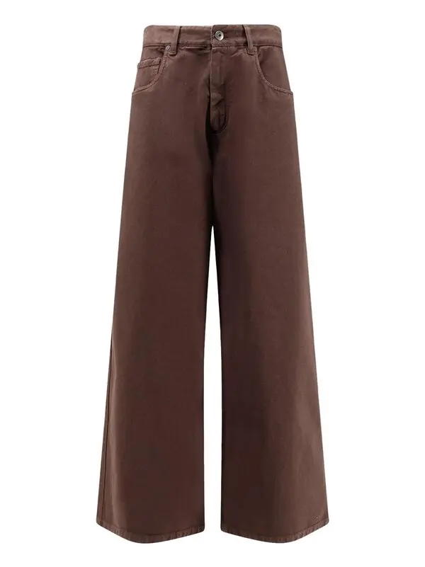 Brunello Cucinelli Relaxed Wide Leg Jeans - Brown