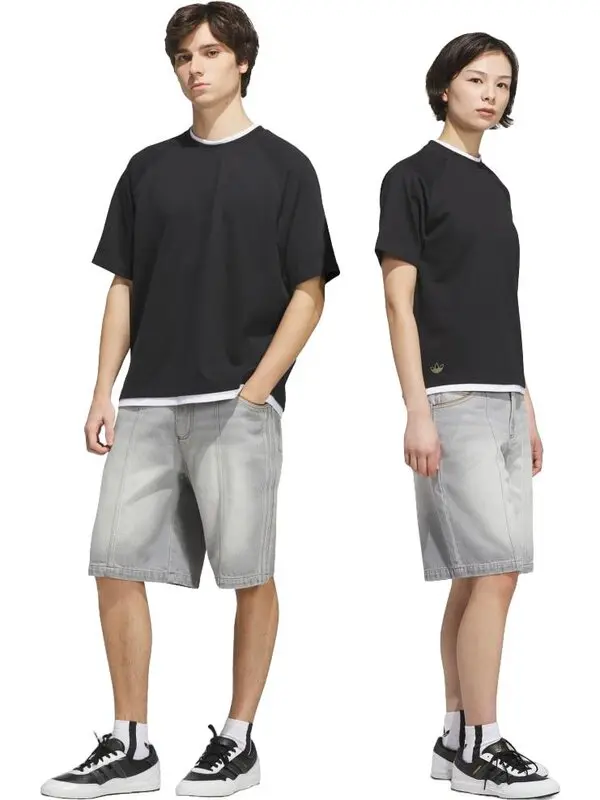 Adidas Skateboarding X Tyshawn Washed Denim Shorts - Grey Two