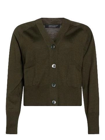 ARAGONA Lime Merino Wool Cardigan - Green