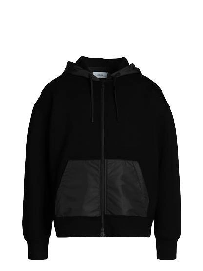 LARDINI Viscose Blend Zip-up Hoodie - Black