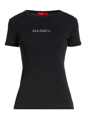 Max & Co. Cotton T-shirt With Logo Print - Black