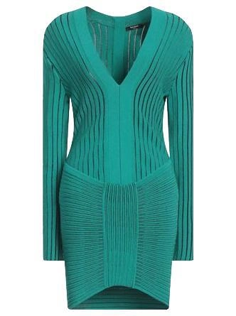 Balmain Emerald Striped Knit Mini Dress - Green