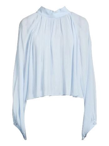 Max & Co. Long Sleeve Crepe Top - Blue