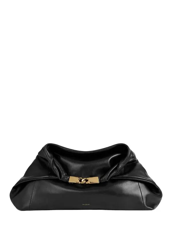 Balmain Dinner At 8 Medium Bag In Smooth Leather - Black