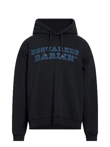 Dsquared2 Cotton Printed Hooded Sweatshirt - Blue
