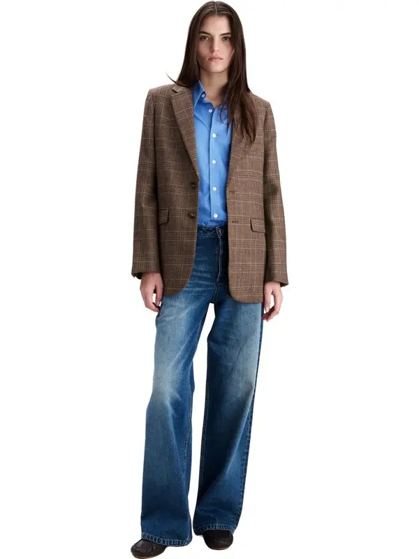 A.p.c. Check Wool Blazer - Brown