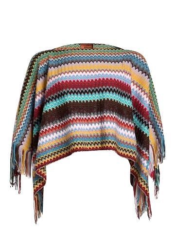 Missoni Cape In Azure Wool And Viscose - Blue