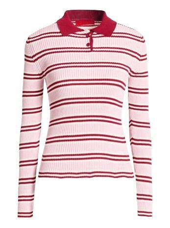 Max & Co. Striped Polo Sweater - Pink